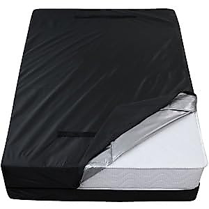 Mattress Bags for Moving and Storage, Heavy Duty Twin Mattress Bag with 4 Strong Handles, 100% Waterproof Mattress Cover/Protector for Moving Twin Size, Reusable Thick Tarp, Black