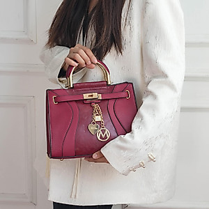 MKF Collection Women's Satchel Bag,Vegan Leather Top Handle Shoulder Bag Handbag Purse by Mia K