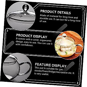 Nonstick Saucepan 1pc Instant Noodle Bowl Ovens Coffee Server Sauce Pan Sets Glass Milk Pan Teapot Warmer Set Glass Kitchen Pot Bowl Food Storage Bowl Instant Noodle Pot Salad