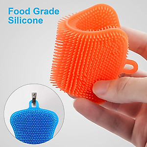 3PCS OstWony Silicone Dish Sponges, Super Food-Grade Silicone Sponges Kitchen Sponge, Multi-Purpose and Efficient Sponge Kitchen Gadgets, Especial Delicate Kitchen Sponge Brush