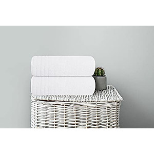 Tens Towels Large Bath Towels, 100% Cotton, 30 x 60 Inches Extra Large Bath Towels, Lighter Weight, Quicker to Dry, Super Absorbent, Perfect Bathroom Towels (Pack of 4, White)