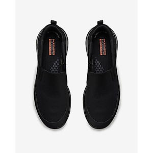 Skechers mens Go Max Clinched - Athletic Mesh Double Gore Slip on Walking Shoe, Black, 9 US