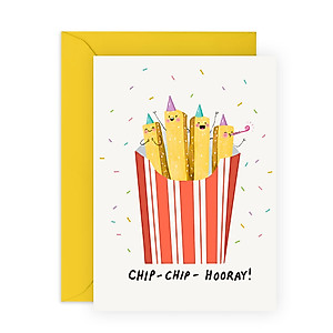CENTRAL 23 Anniversary Card For Her Him - Chip Chip Hooray - Valentines Card Mom Dad - Birthday Cards Mommy Daddy - Girlfriend Boyfriend- Greeting Card For Christmas - Comes With Fun Stickers