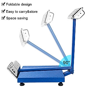 TUFFIOM 660lbs Weight Electronic Platform Scale,Digital Floor Heavy Duty Folding Scales,Stainless Steel High-Definition LCD Display,Perfect for Luggage Shipping Mailing Package Price (Dark Blue)