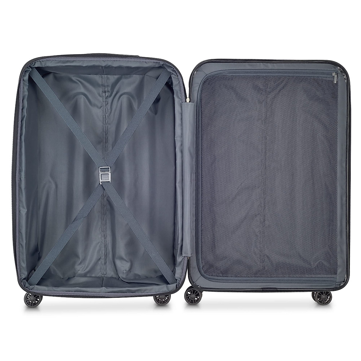 DELSEY Paris Helium Aero Hardside Expandable Luggage with Spinner Wheels, Blue Cobalt, Checked-Medium 25 Inch