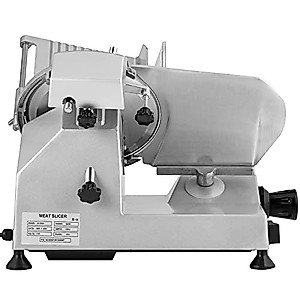 VEVOR Commercial Meat Slicer, 200W Electric Deli Food Slicer, 1200RPM Meat Slicer with 8“ Chromium-plated Steel Blade, 0-12mm Adjustable Thickness for Home & Commercial Use (8IN-200W)