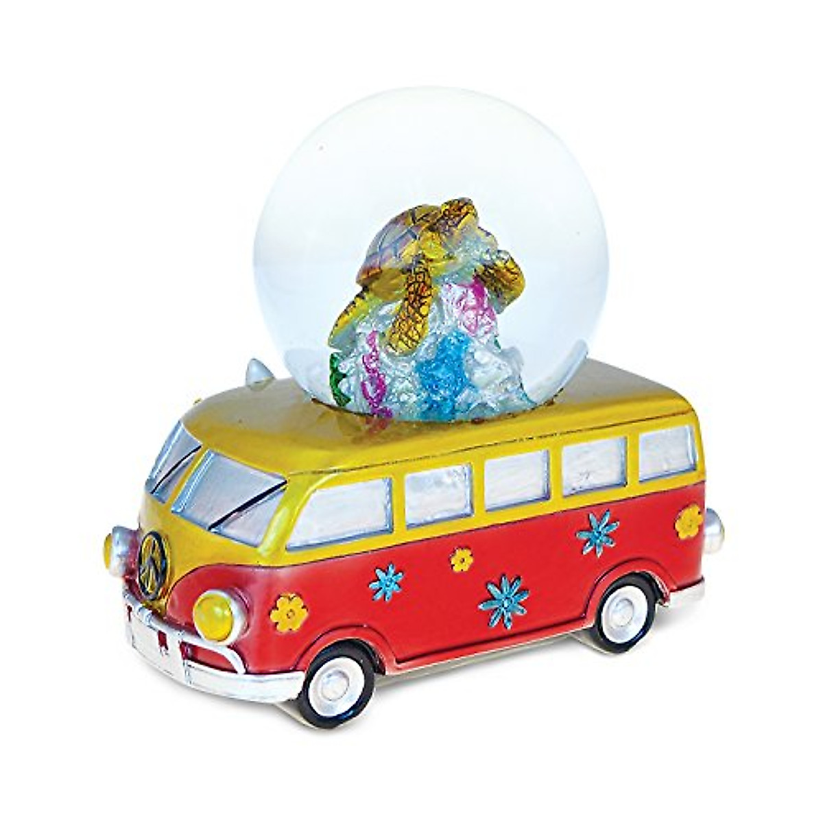 COTA Global Van with Sea Turtle Snow Globe - Water Globe Figurine with Sparkling Glitter, Collectible Novelty Ornament for Home Decor, for Birthdays, Christmas, and Valentine's Day - 65mm