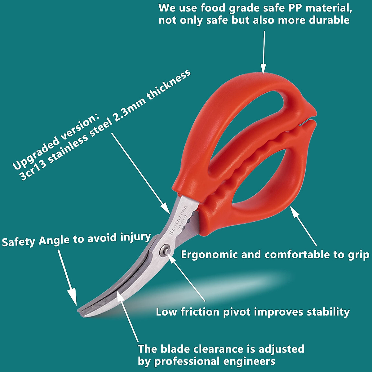 kitchen Seafood Scissors,Crab Lobster Leg Crackers and Seafood Tools for Lobster, crab, shrimp, vegetables and other cutting work 6.1 inch (Colorful 12)