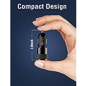 USB C Car Charger, EHO 45W (25W+20W) Dual Port PD 3.0 Dual Type C Fast Car Charger Adapter PPS Super Fast Charger Compatible with iPhone 13 Pro Max/12 Pro Max, Galaxy S22/S21/S20, iPad Air/Pro, Black
