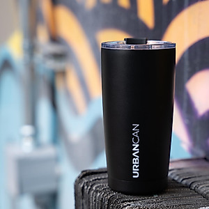 URBANCAN 20 oz Insulated Tumbler with Lid and Straw - Drink In Style with a Stainless Steel Tumbler Travel Mug - Premium Double Walled Thermos Flask - Street Lights