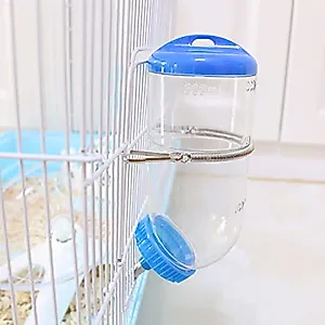 Hamster Flying Saucer, Hamster Wheel Mouse Spinner Wheel with Guinea Pig Water Feeder Bottle, Gerbils Ceramic Food Bowl, Total 3 Pack