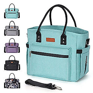 Insulated Lunch Bag for Women Men,Adult Lunch Box for Women with Adjustable Shoulder Strap,Portable Large Lunch Tote Bag for Office Work School Picnic Beach,Reusable Lunch Cooler Bag for Kids