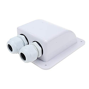 Sscon 1Pack ABS Solar Double Cable Entry Gland IP68 Weatherproof Dual Cable Entry Housing for Solar Project on Rv, Campervan, Boat, Caravan, White Color