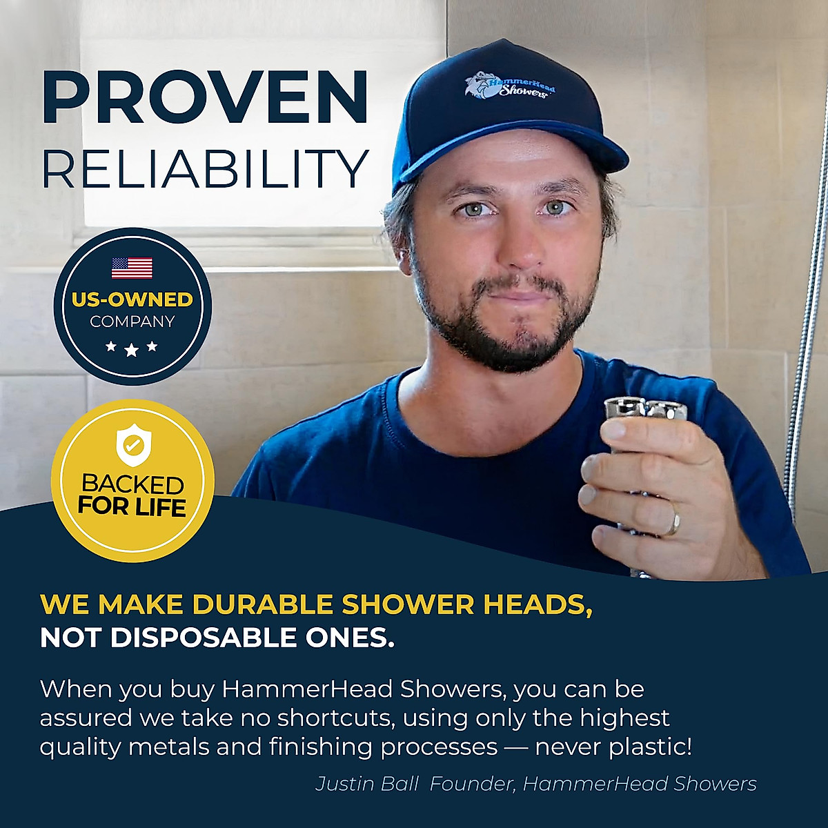 HammerHead Showers® ALL METAL Shower Head Filter and 2x Replacement Cartridges – High Pressure Universal Shower Filters to Remove Toxic Chemicals – KDF Shower Filter, Targets Chlorine and Heavy Metals