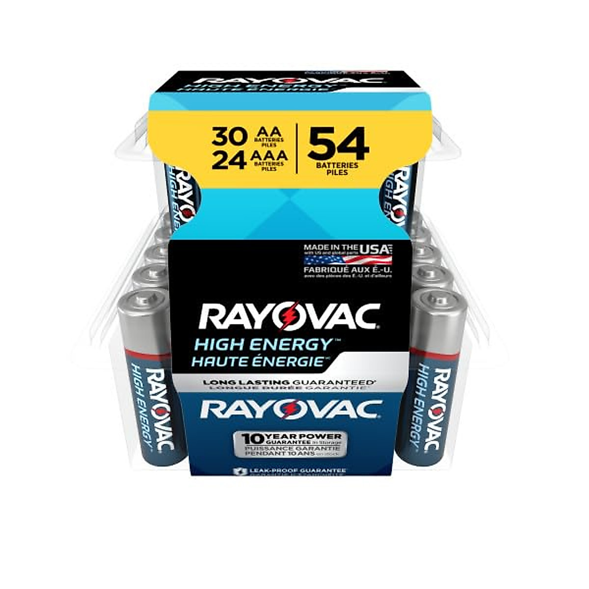 Rayovac AA Batteries & AAA Batteries Variety Pack, 24 Triple A Battery and 30 Double A Battery (54 Count)