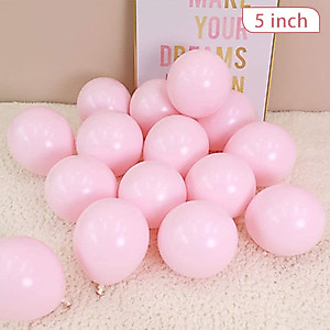 BEISHIDA 50Pcs Light Pink Party Balloons 5 Inch Light Pink Balloon Matte Latex Ballon White Round Balloons for Party Birthday Wedding Graduation Anniversary Baby Shower