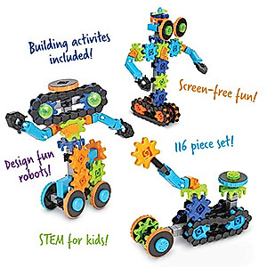 Learning Resources Gears! Gears! Gears! Robots in Motion Building Set - 116 Pieces, Ages 5+, Robot Toy, STEM Toys for Kids, Robots for Kids