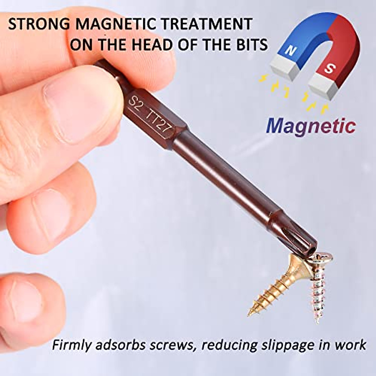 Torx Bits Set, PTSLKHN 24PCS Security Torx Bit Set, High Hardness S2 Alloy Steel, Magnetic, Anti-rust