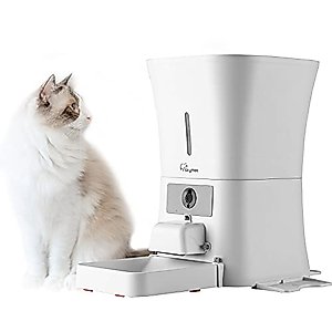 SKYMEE 8L WiFi Pet Feeder Automatic Food Dispenser for Cats & Dogs - 1080P Full HD Pet Camera Treat Dispenser with Night Vision and 2-Way Audio, Wi-Fi Enabled App for iPhone and Android