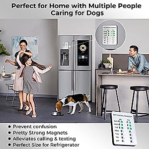 YARKOR Dog Feeding Reminder Magnetic Reminder Sticker,AM/PM Daily Indication Chart Feed Your Pets,Fridge Magnets and Double Sided Tape - Prevent Overfeeding or Obesity (Sliver)