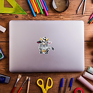3" Cute Cow with Bell Gnome Cows I love Cows Laminated Laptop Sticker Family Gift Jersey Heifer Holstein Perfect for tumbler laptop kindle tablet pc and more