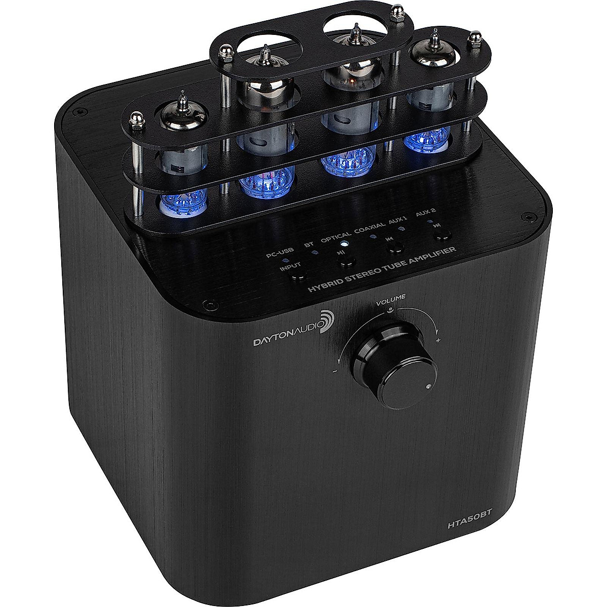 Dayton Audio HTA50BT Hybrid Stereo Tube Amplifier with Integrated DAC, Sub Out, and Headphone Out