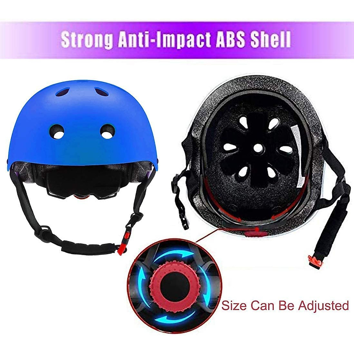 Kids Bike Helmet Skateboard Knee Pads - Kids Helmet Elbow Pads Wrist Guards Adjustable for 5~15yrs Girl Boy Kids Protective Gear Set for Sport Cycling Bike Roller Skating Scooter