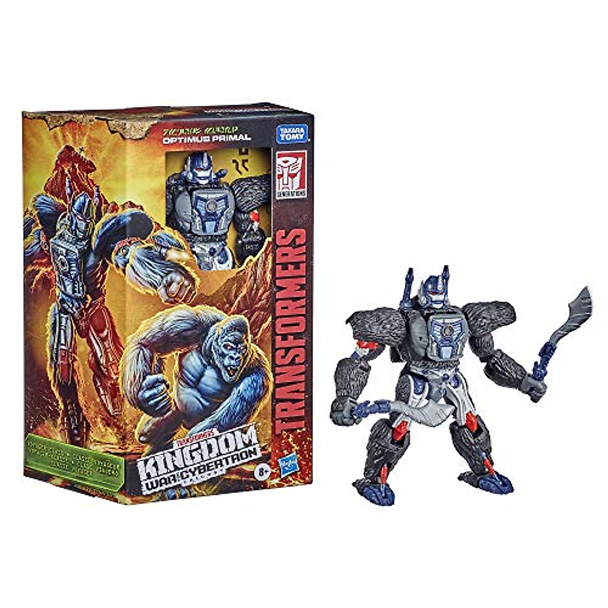 Transformers Toys Generations War for Cybertron: Kingdom Voyager WFC-K8 Optimus Primal Action Figure - Kids Ages 8 and Up, 7-inch