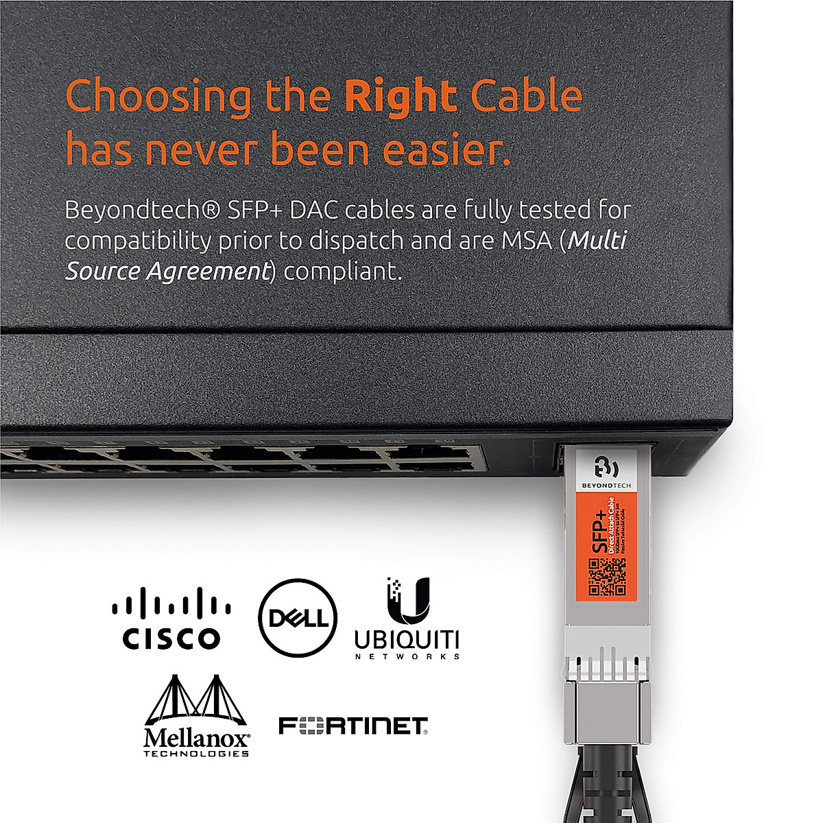 10G SFP+ Direct Attach Cable - 30 AWG Twinax LSZH / 2 Meters (2m / 6.5ft) - Beyondtech 10Gb Gigabit Ethernet Switch Network SFP DAC Cable Series