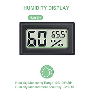 4-Pack Mini Digital Thermometer Hygrometer Indoor Humidity Monitor Temperature Humidity Gauge Meter with Fahrenheit (℉) for Humidors, Greenhouse, Garden, Cellar, Closet, Fridge Etc by DWEPTU
