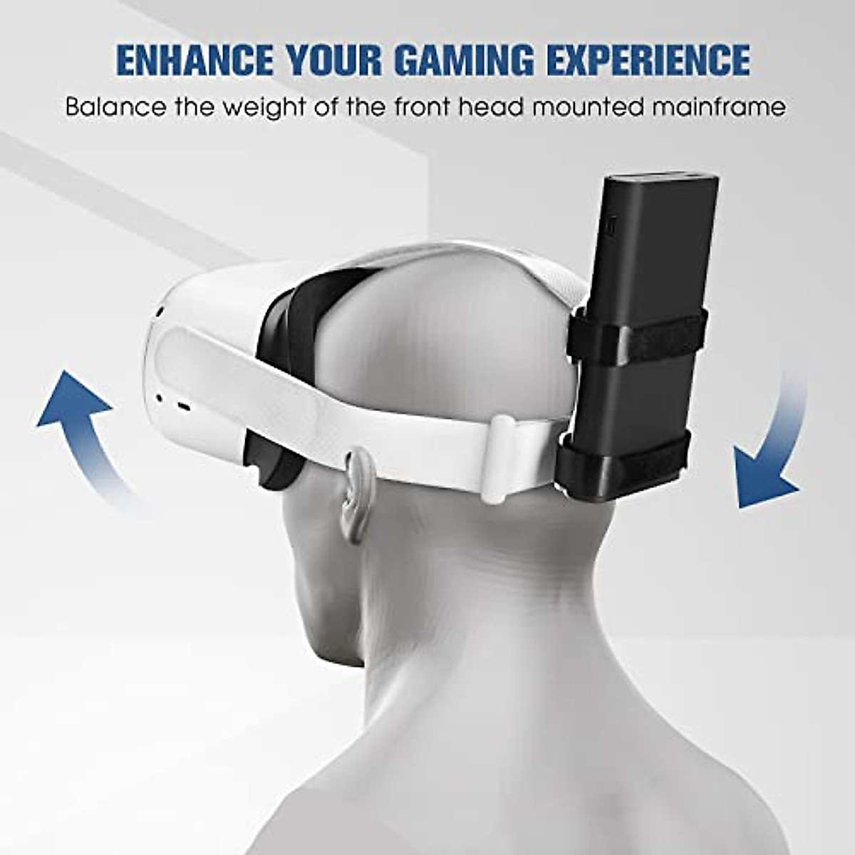 Universal Battery Mount for Oculus Quest 2 Oculus Go and 3rd Party Straps Power Bank Holder Clips Counter Balance Accessories Fits All VR Headset by X-super Home