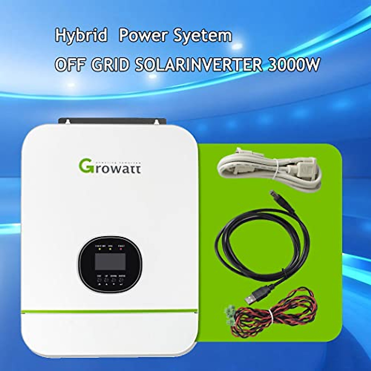 Soniker 24V Split Phase Solar Inverter Growatt 80A MPPT Solar Charge Controller, 3000W 120V/240V Multifunctional Solar Inverter Machine, Pure Sine Wave Inverter(5-7 Days Delivery)