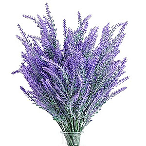 12 Bundles Artificial Lavender Flowers, Wild Purple Fake Plants for Bouquets for Wedding, Easter Decorations, Door Wreaths, Farmhouse Home Decor (14 x 2 x 3 in)