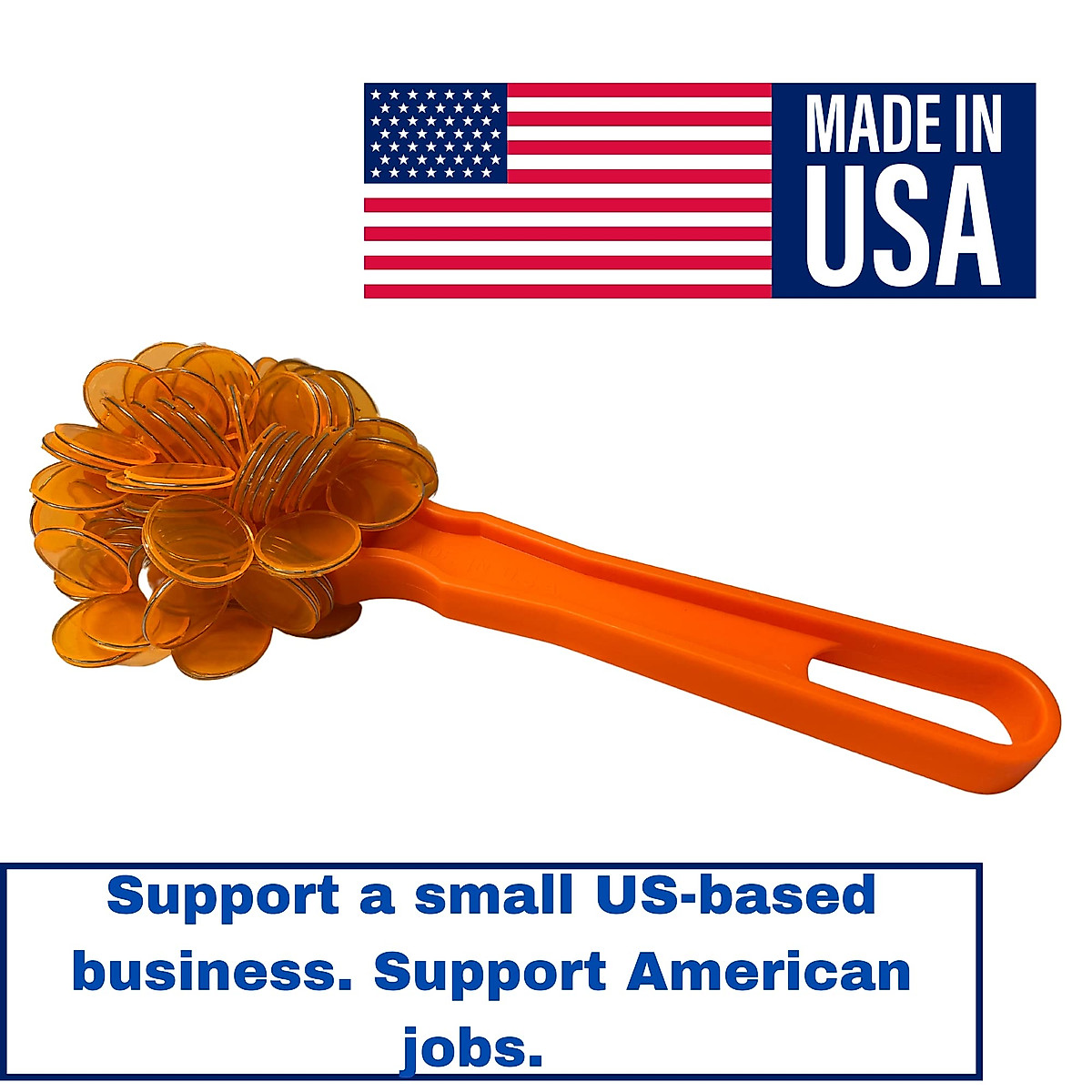 MR CHIPS Made in USA Magnetic Wand with 100 Bingo Plus Extra Orange Chips