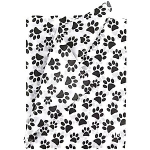 100 Sheets Paper Puppy Paws Gift Wrap Tissue for Gift Bags Wrapping Paper Rustic Art Holiday Wrapping Paper (Dog Paw)