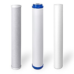 Ronaqua 20" x 2.5" Replacement Water Filters Cartridges Sediment CTO Block & GAC for 20 Inch Whole House System