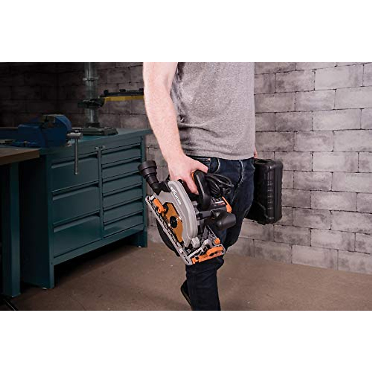 Evolution Power Tools R185CCS 7-1/4" TCT Multi-Material Cutting Circular Saw, 7-1/4", Orange