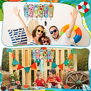 Teenyyou Pool Towel Hooks Flip Flop Shaped Wooden Ornament Hooks with 6 Hooks Hawaii Decorative Wall Hooks Sandal Towel Rack Hangers for Beach Area Outdoor Swimming Pool Bathroom Bedroom Decoration