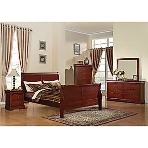 ACME Louis Philippe III Eastern King Bed - - Cherry