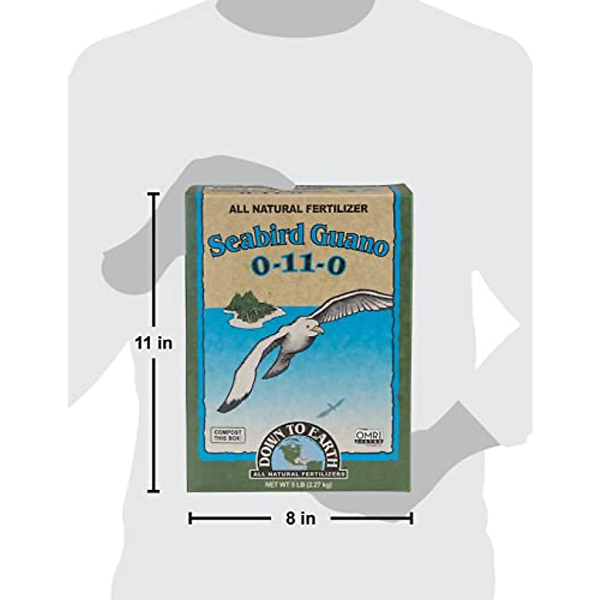 Down to Earth All Natural Seabird Guano Fertilizer Mix 0-11-0, 5 lb