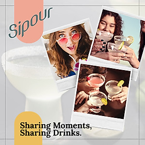 Margarita Glasses Set of 4 (13.8 oz) – Hand-Blown Cocktail Glass Set – Lead-Free Crystal Glassware – Modern Home & Party Hosting Drinkware – Birthday, Housewarming & Engagement Gift