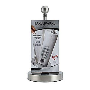 Farberware 5265389 Perfect Tear Brushed Stainless Steel Paper Towel Holder, 14-inch