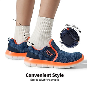 DREAM PAIRS Boys Athletic Sports Sneakers Slip on Tennis Running Shoes Navy Orange Size 13 Little Kid Luca