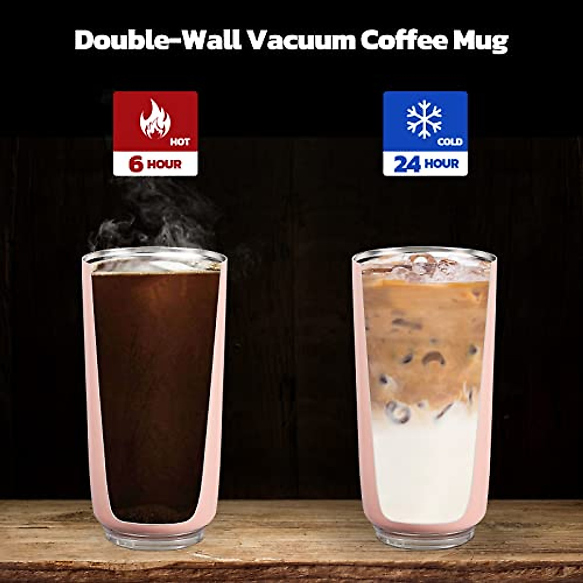 RealCoolRealCool Coffee Mug Tumbler Travel Mug 100% Leakproof Vacuum Insulated Tumbler with Lid- 12 oz, Anti-Scald Coffee Cup,Double Wall, Keeps Drinks Hot&Cold-White