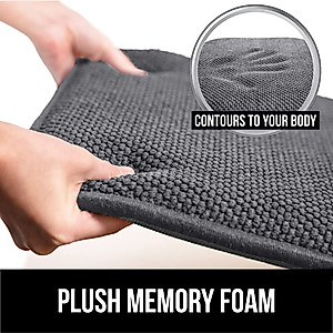 Gorilla Grip Memory Foam Chair Cushions and Rug Pad Gripper, Chair Pads Set of 4 Size 16x16 in Gray, Machine Washable, Rug Pad Size 2x3, Slip and Skid Resistant, 2 Item Bundle