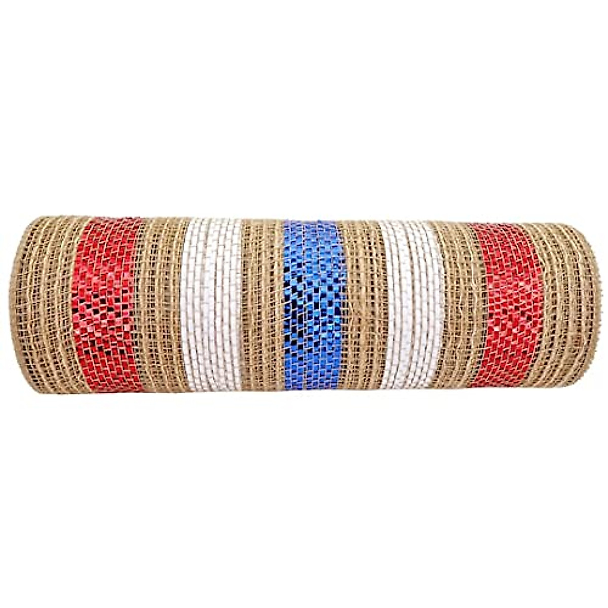 9.5" Natural Jute Mesh by Celebrate It Red, White & Blue