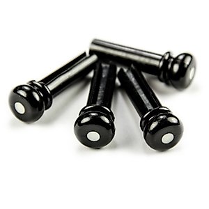 AllPart Slotted Acoustic Bass Bridge Pins Black