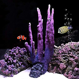 Danmu 1Pc of Polyresin Coral Ornaments, Aquarium Coral Decor for Fish Tank Aquarium Decoration 5.51" L x 3.15" W x 12.6" H