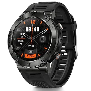 Smart Watch for Men (Call Receive/Dial) Rugged Military Tactical Smartwatch 1.32" HD Outdoor Sports Smartwatch Fitness Tracker Watch with Heart Rate Blood Pressure Sleep Monitor for Android iOS
