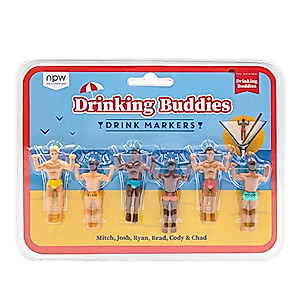 Drinking Buddies Cocktail/Wine Glass Markers count of 6